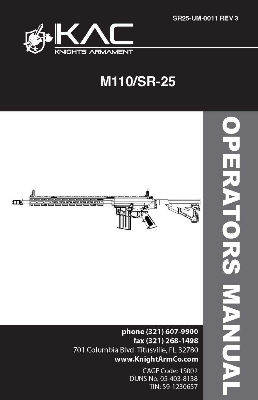 Manual & Inst Sheets - Knight's Armament