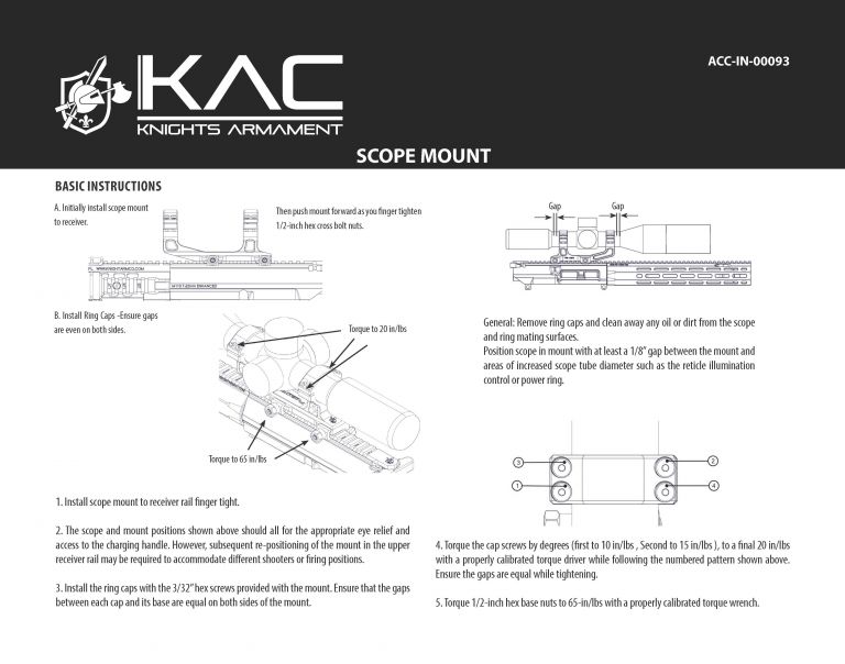Manual & Inst Sheets - Knight's Armament